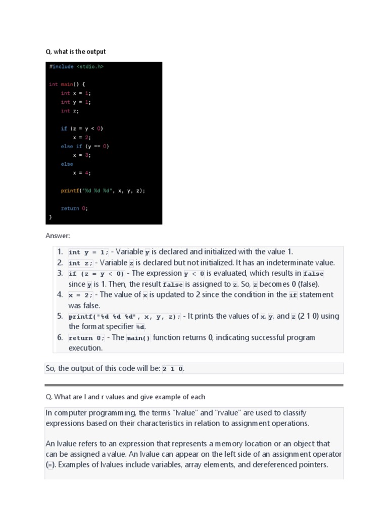 Q. What Is The Output: Answer | PDF | Computer Programming | Software ...
