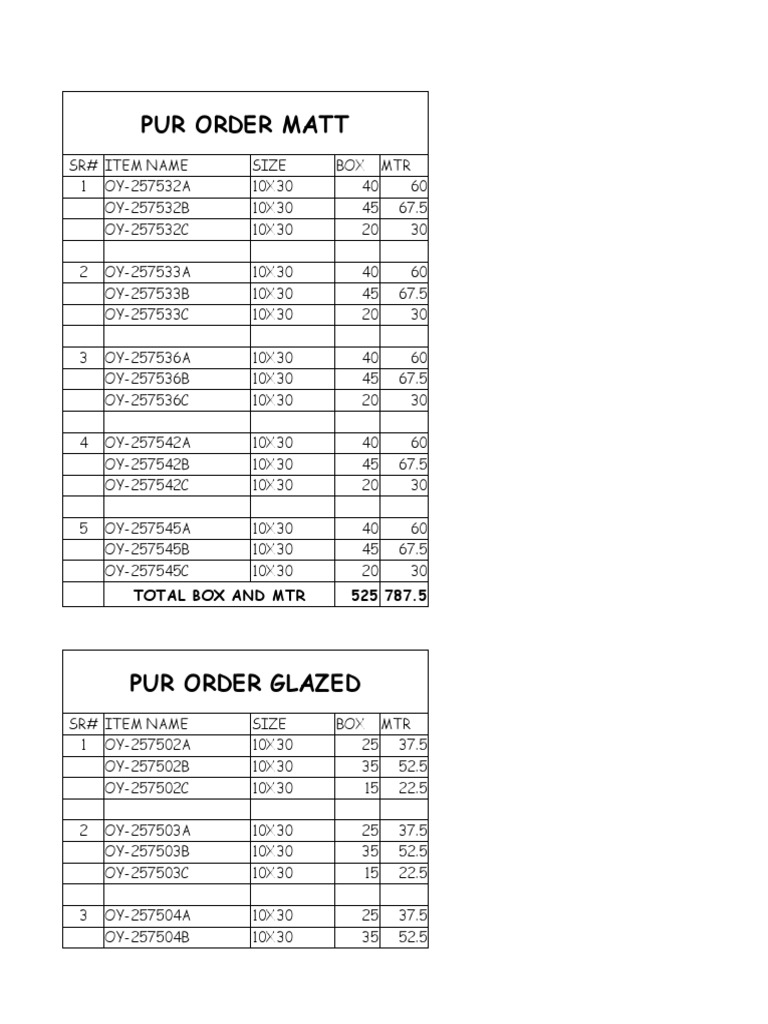 Pur Order H | PDF