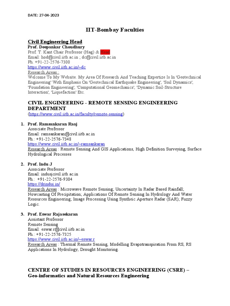 IIT Bombay Faculty | PDF