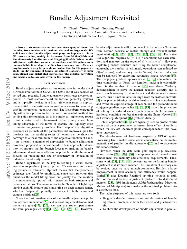 Advances in Bundle Adjustment Techniques | PDF | Teaching Methods ...