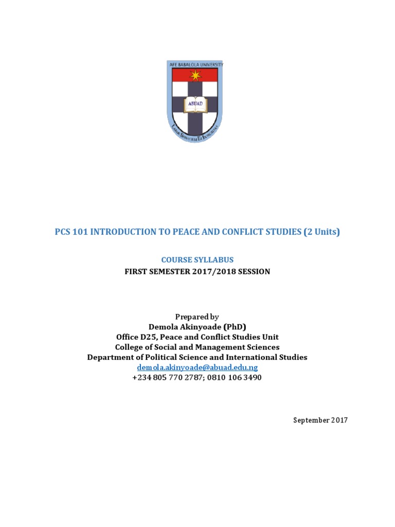 Introduction to Peace Studies Syllabus | PDF