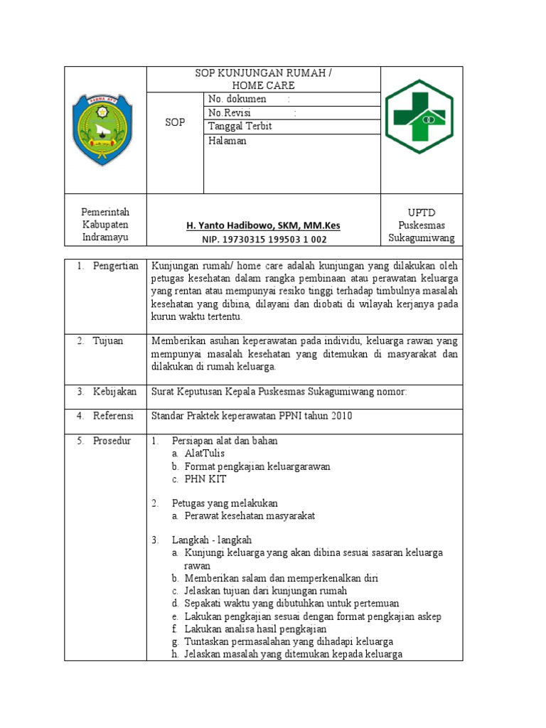SOP Kunjungan Rumah untuk Home Care | PDF