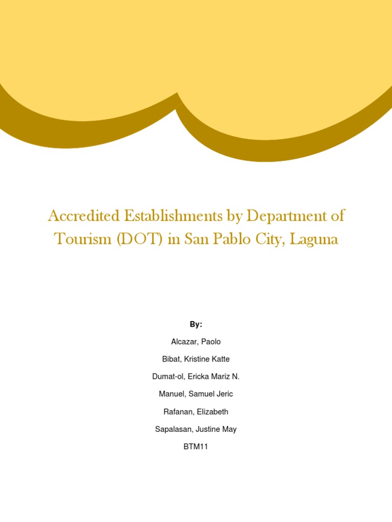 Accredited Establishments by Department of Tourism | PDF | Tourism ...