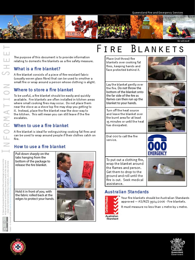 Fire Blankets Information Sheet | PDF | Fires | Safety