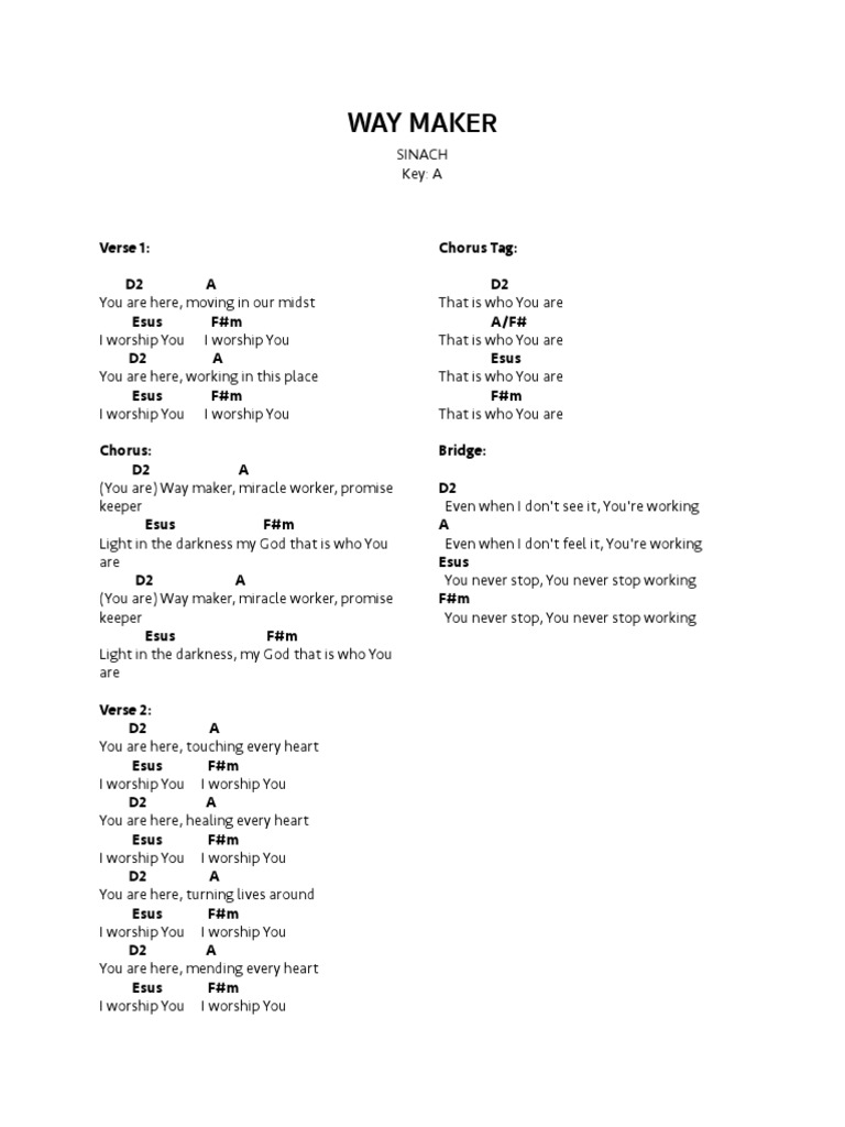 Way Maker | PDF | Song Structure | Religious Belief And Doctrine