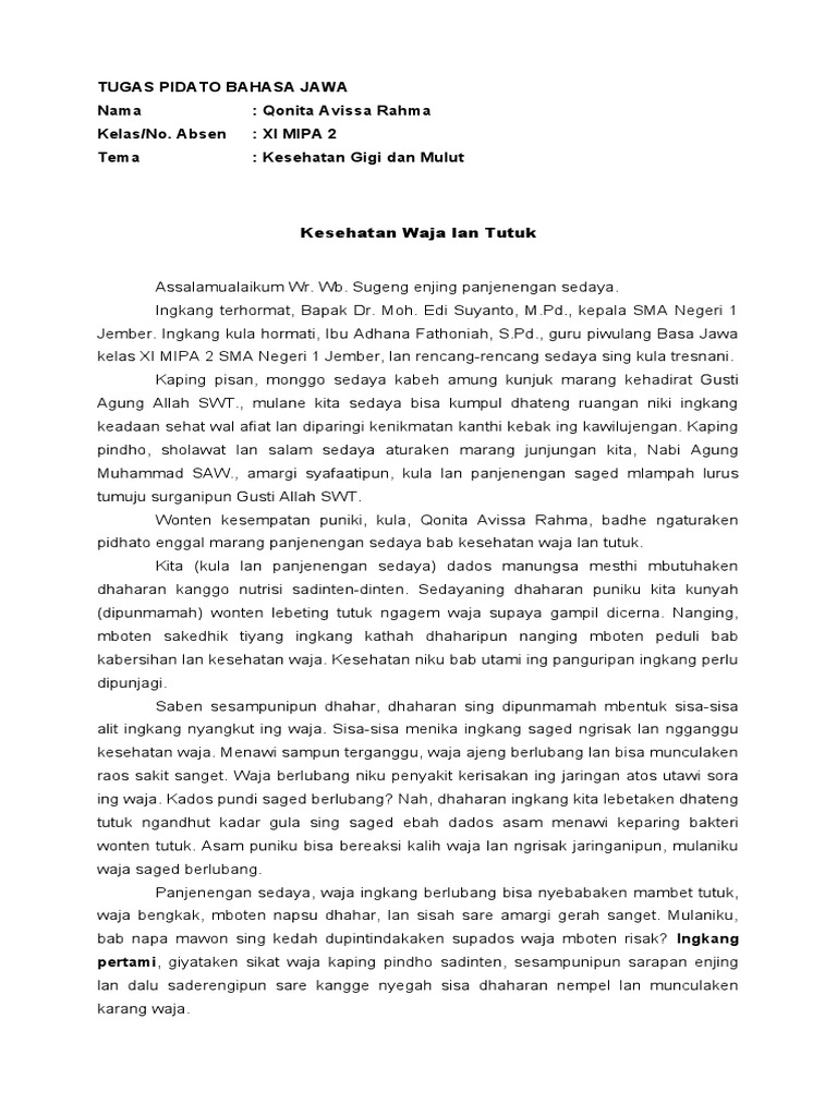 Pidato Bahasa Jawa | PDF