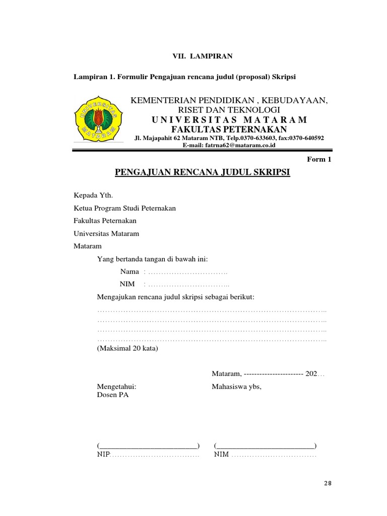 Form SKRIPSI S1 - Oke | PDF