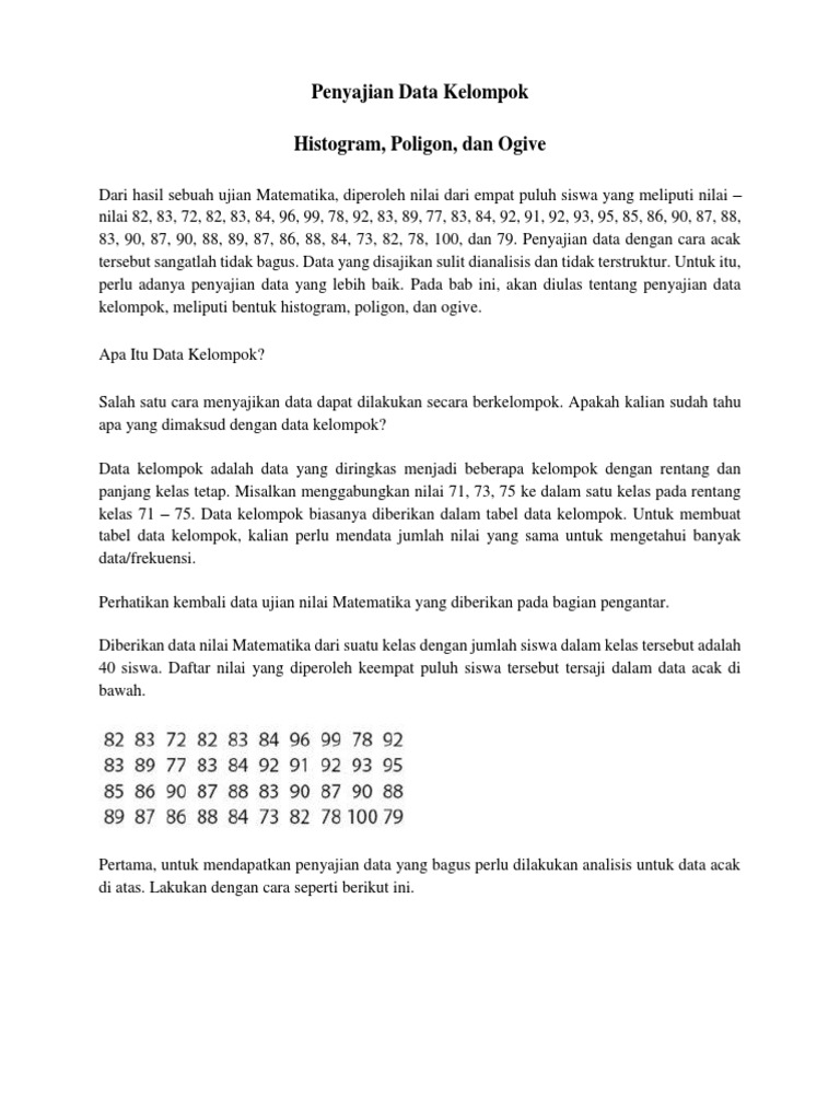 Penyajian Data Kelompok | PDF