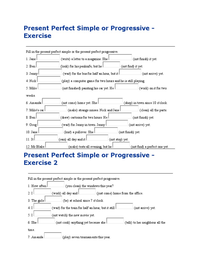 Present Perfect Simple or Progressive | PDF