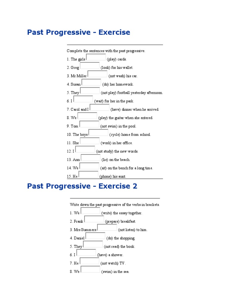 Past Progressive | PDF