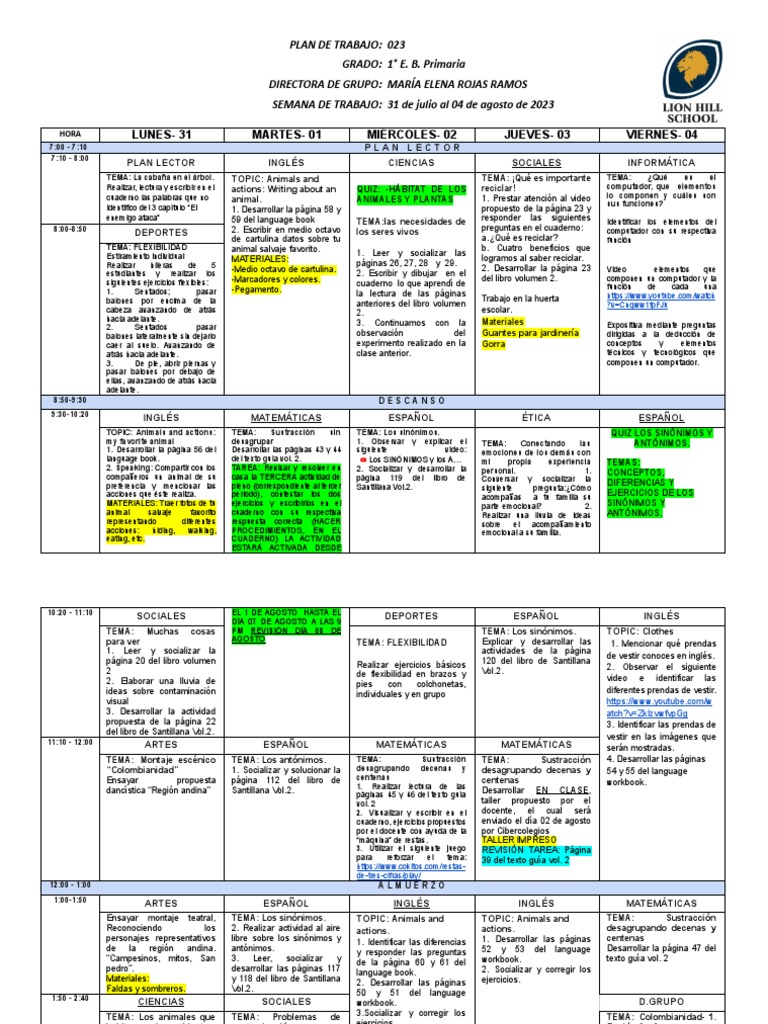 Lhs 2023 Plan de Trabajo 1 023 | PDF | Cognición | Ciencia cognitiva