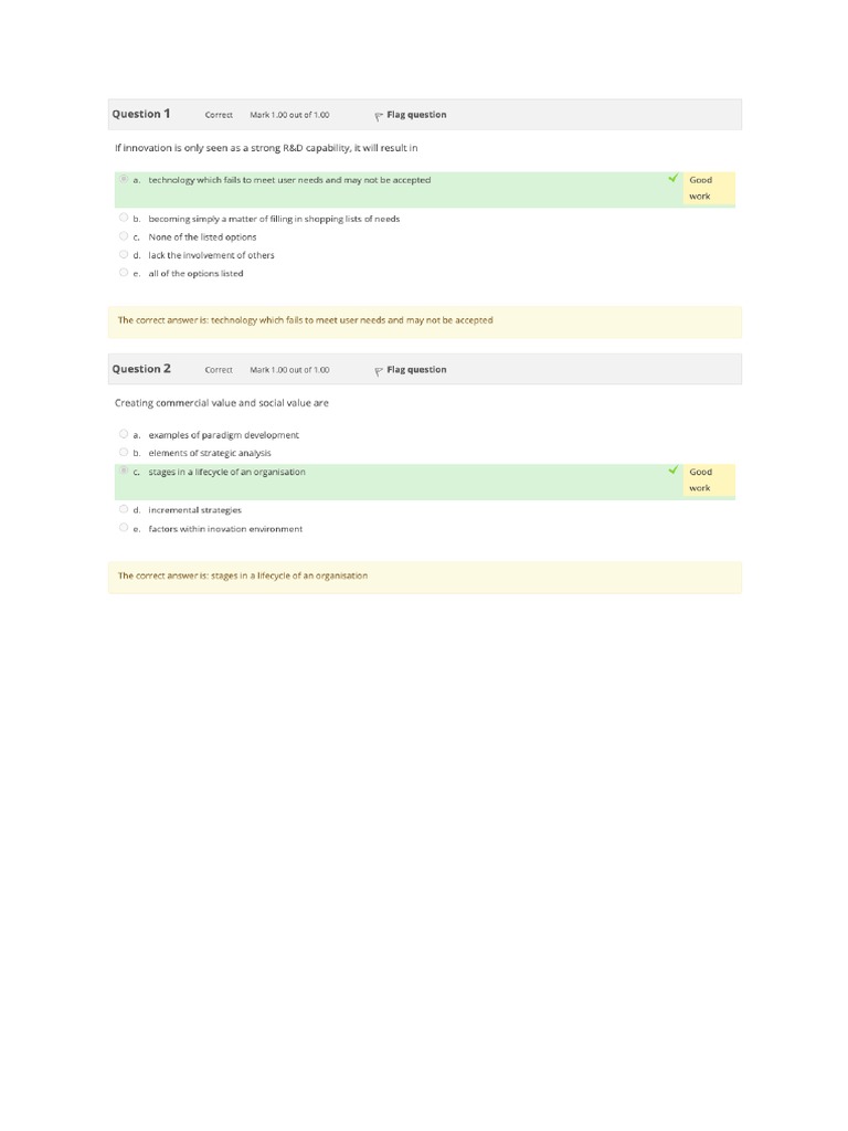 TB Quiz 1 | PDF | Innovation | Creativity