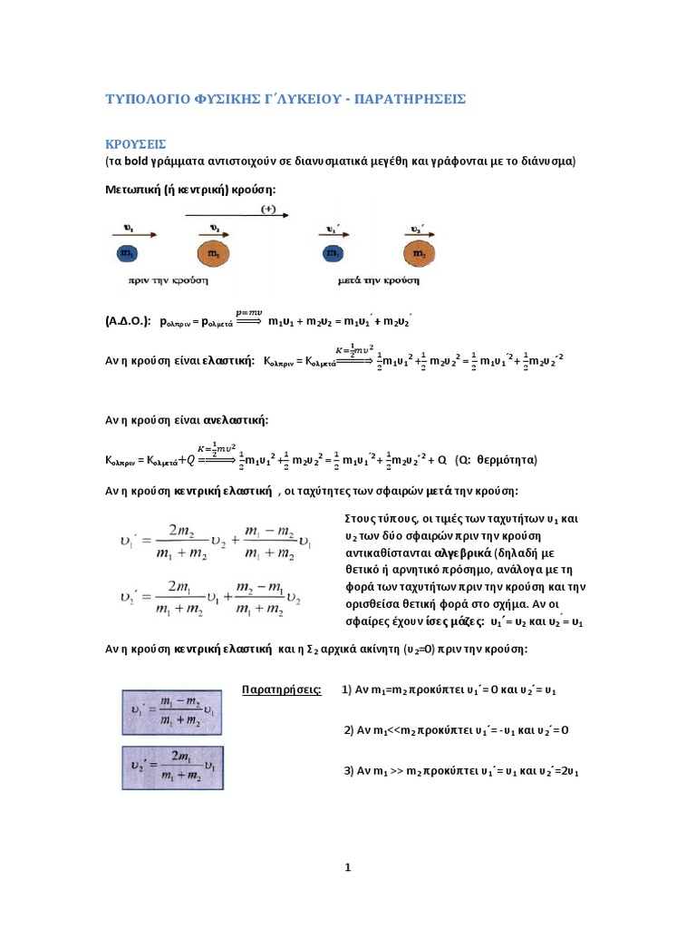 ΤΥΠΟΛΟΓΙΟ ΦΥΣΙΚΗΣ Γ-ΣΥΝΟΨΗ ΘΕΩΡΙΑΣ | PDF