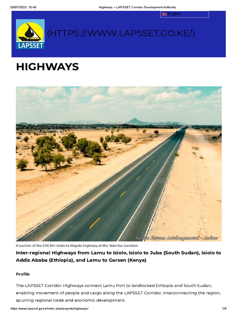 Highways - LAPSSET Corridor Development Authority | PDF | Business ...