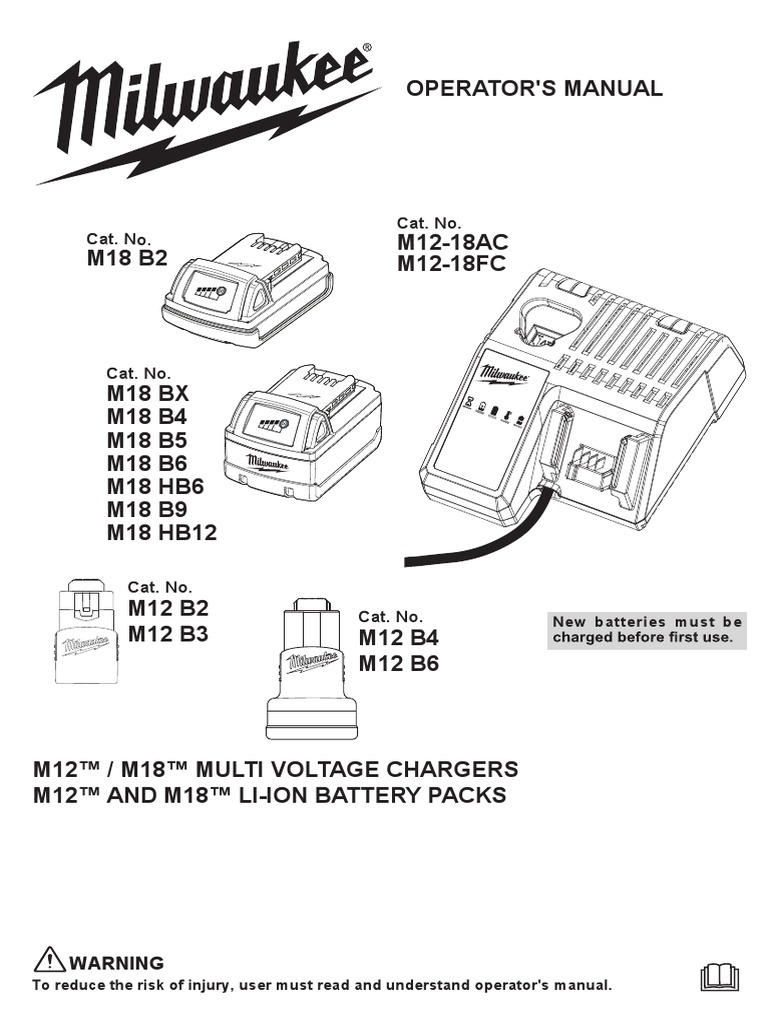 User Manual Milwaukee M18 and M12 Rapid Charger | PDF