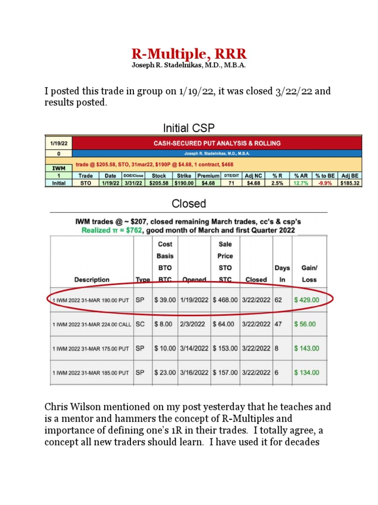 R-Multiple.RRR.ER.Trade | PDF