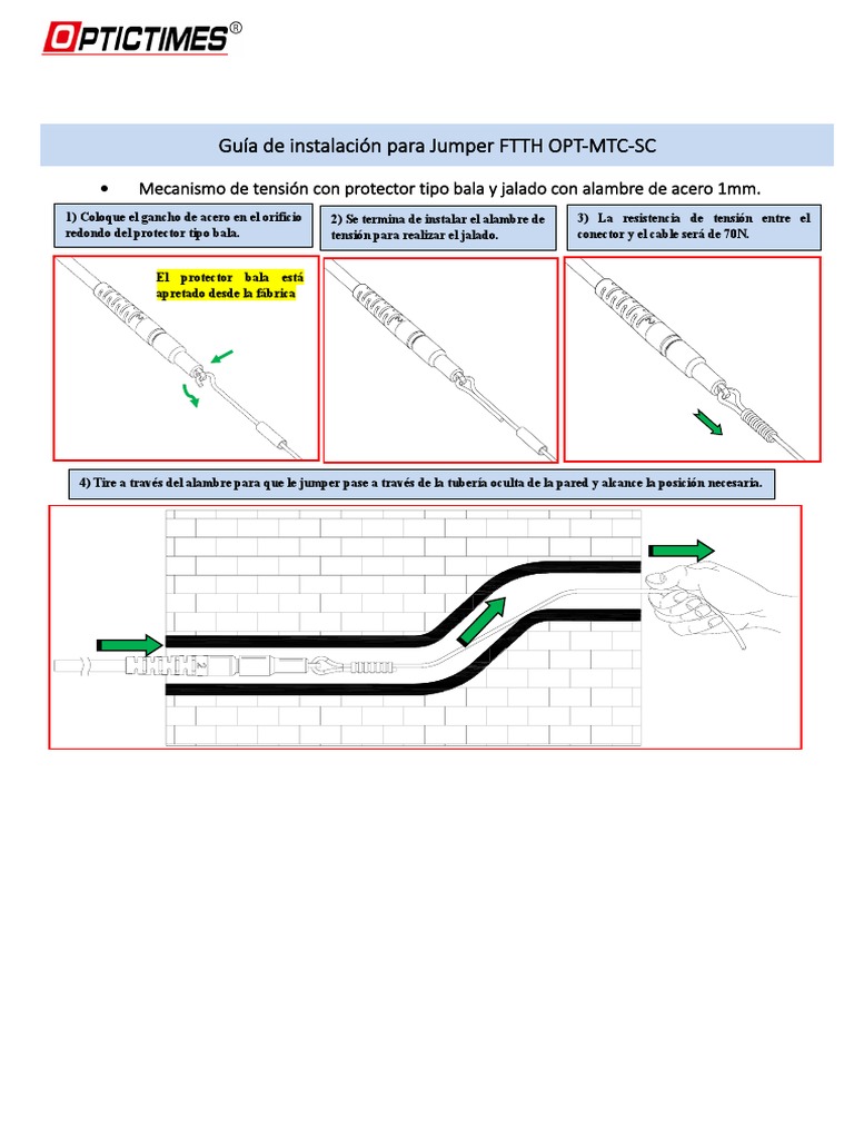 Manual de Usuario Cable de Fibra Ptica Drop Conectorizado SCAPC Estndar ...