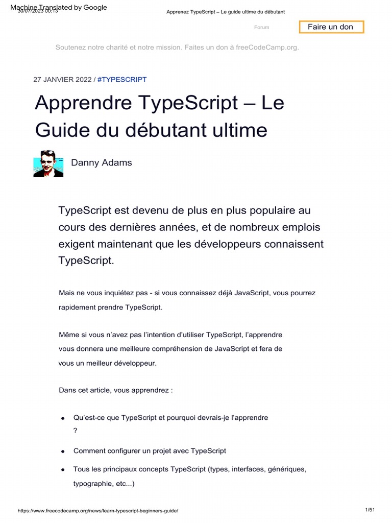 Apprenez TypeScript - Le Guide Ultime Du Débutant | PDF | JavaScript | Booléen