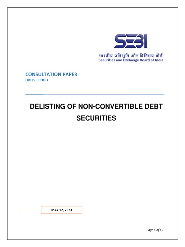 Sebi Consultation Paper | PDF | Securities (Finance) | Convertible Bond