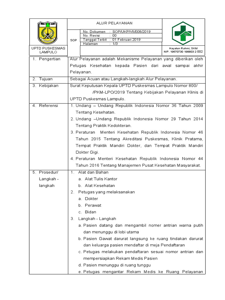 SOP - PRM.07. SOP Alur Pelayanan | PDF