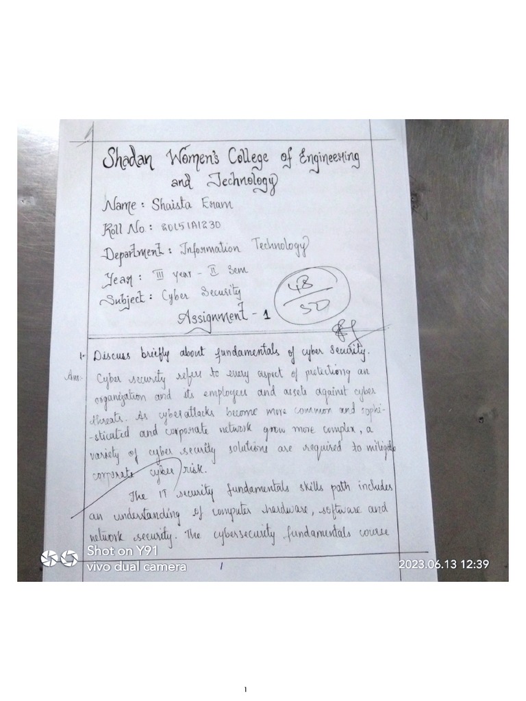 Cyber Security Assignment 1 Pdf