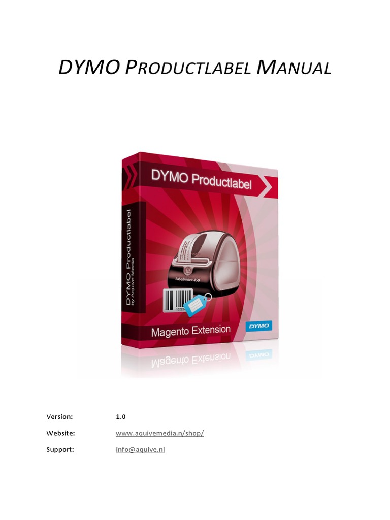 Dymo Productlabel Manual v1.0 | PDF | Computers