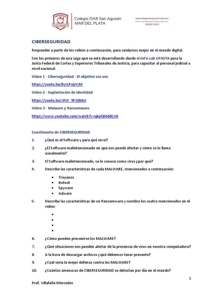 Cuestionario de CIBERSEGURIDAD - CSA | PDF