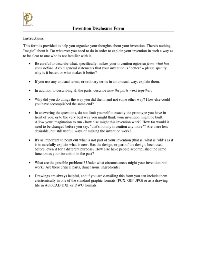Invention Disclosure Form (1) | PDF