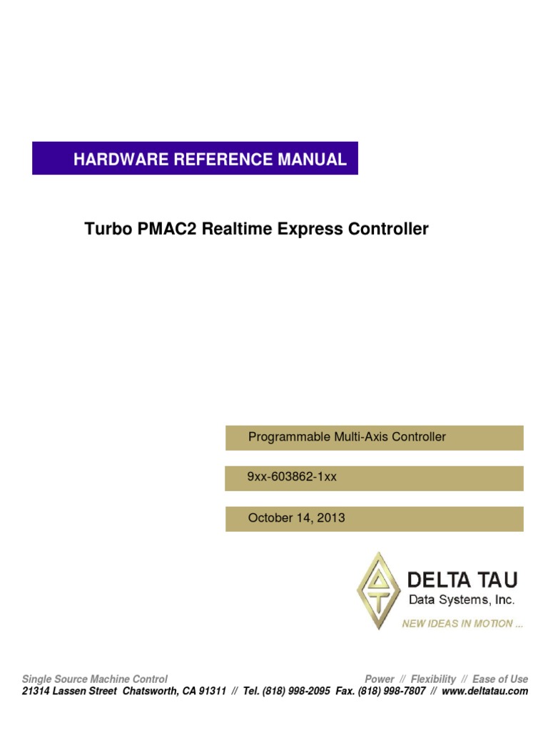 Hardware Reference Manual: Turbo PMAC2 Realtime Express Controller ...
