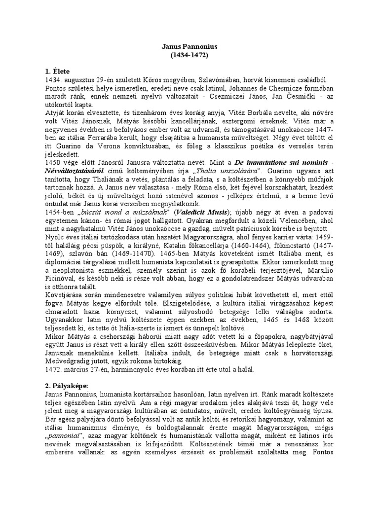 Janus Pannonius | PDF