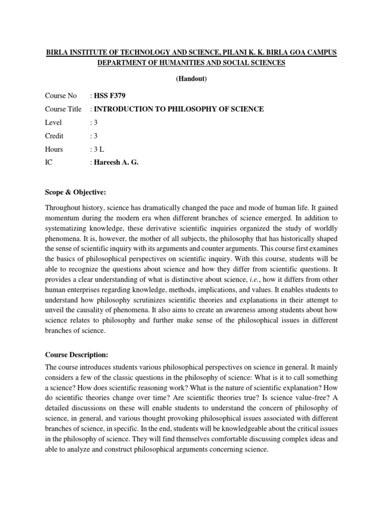HSS F379-Phil - Sci | PDF | Science | Inductive Reasoning
