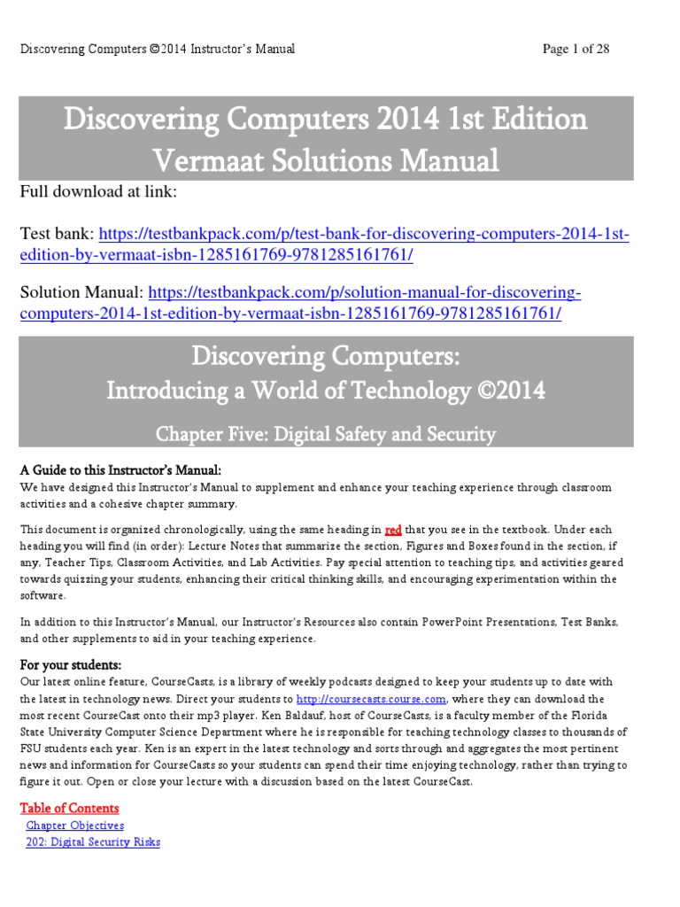 Instructor's Guide: Digital Security | PDF | Art | Computers