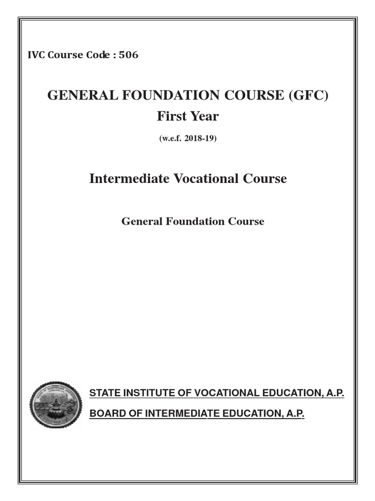 General Foundation Course (GFC) First Year | PDF | Vocational Education | College