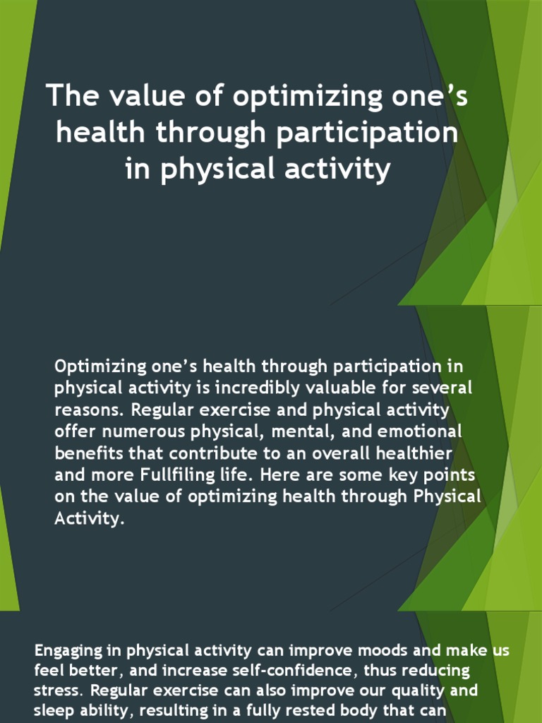 Optimizing Health Through Physical Activity | PDF