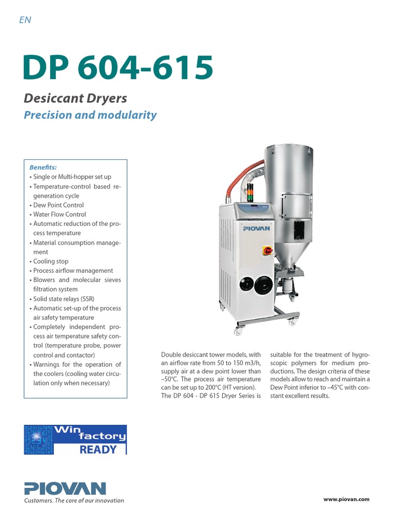 Piovan DP 604-615 Dryer Overview | PDF | Physical Sciences | Applied ...