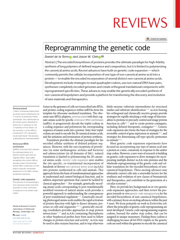 Genetic Code | PDF | Translation (Biology) | Genetic Code