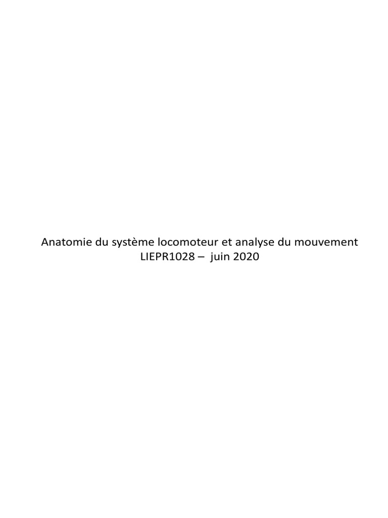 Anatomie du système locomoteur et mouvements | PDF | Pied | Jambe humaine