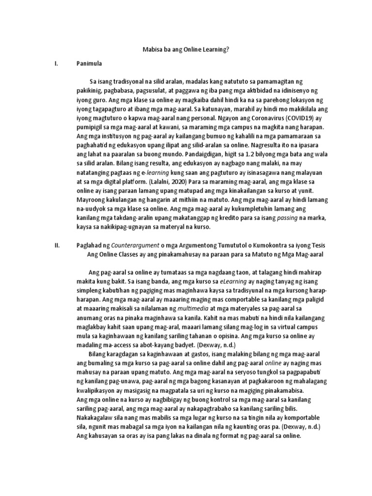Mabisa Ba Ang Online Learning | PDF