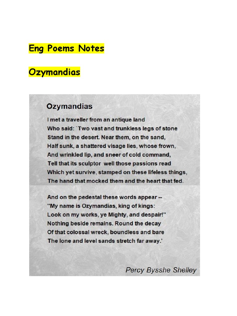 Ozymandias Poem | PDF