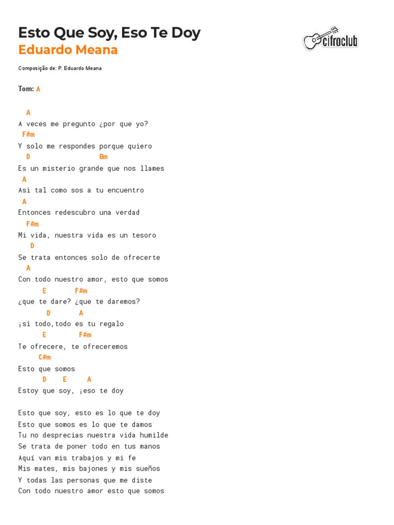 Cifra Club - Eduardo Meana - Esto Que Soy, Eso Te Doy | PDF