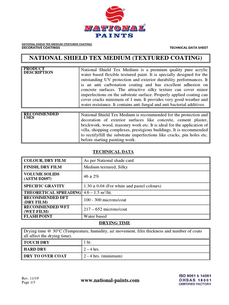 National Shield Tex Medium (Textured Coating) : Product Description ...