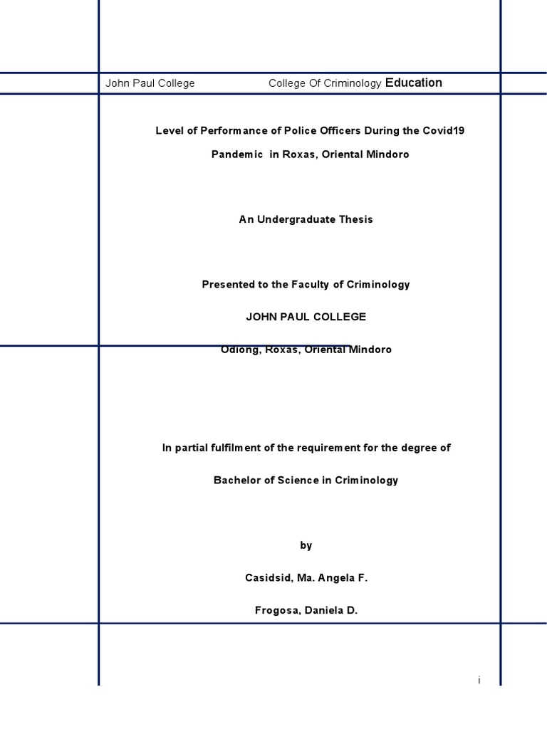 Criminology Students' Thesis | PDF | Police | Criminology