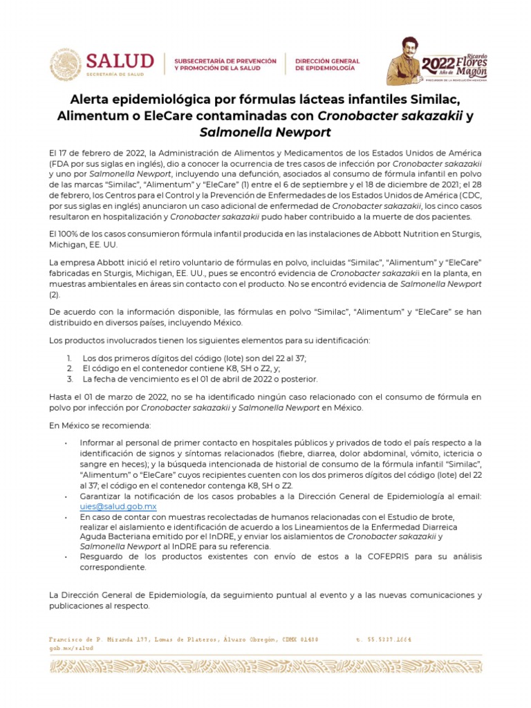 AE Formulas Lacteas 030322 | PDF | Cuidado de la salud | Medicina CLINICA