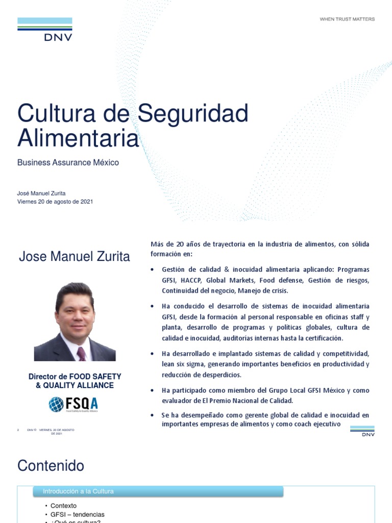 DNV - Cultura de Seguridad Alimentaria | Descargar gratis PDF | Seguridad alimenticia | Cuestionario