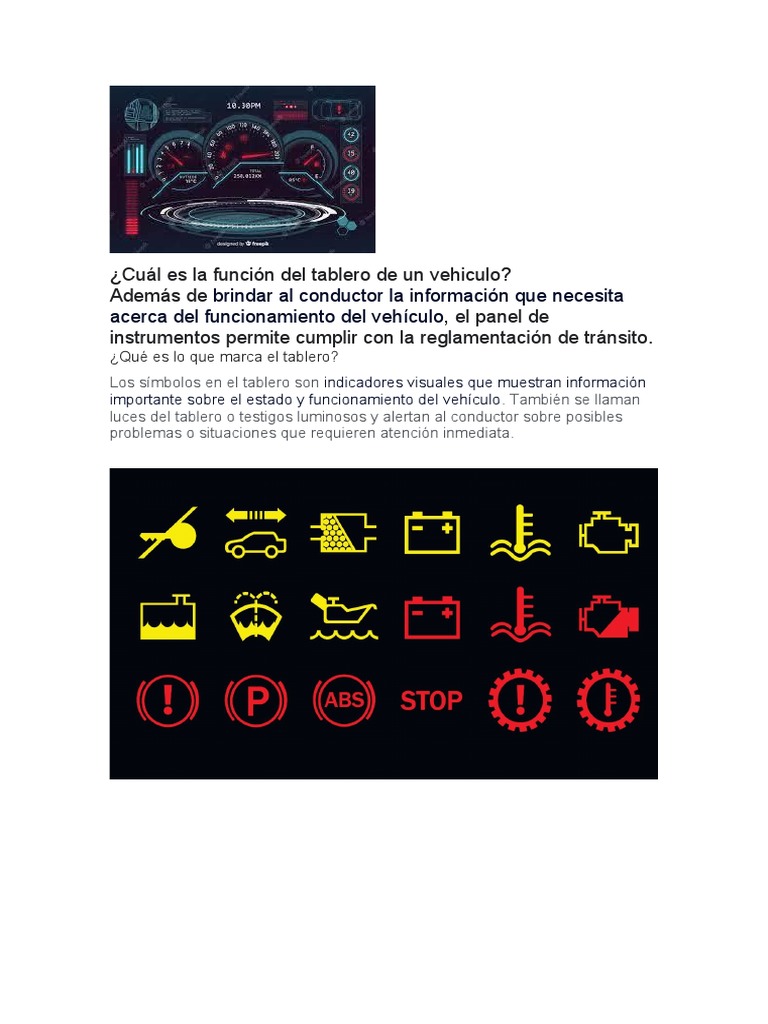 Significado de luces en el tablero del carro | PDF