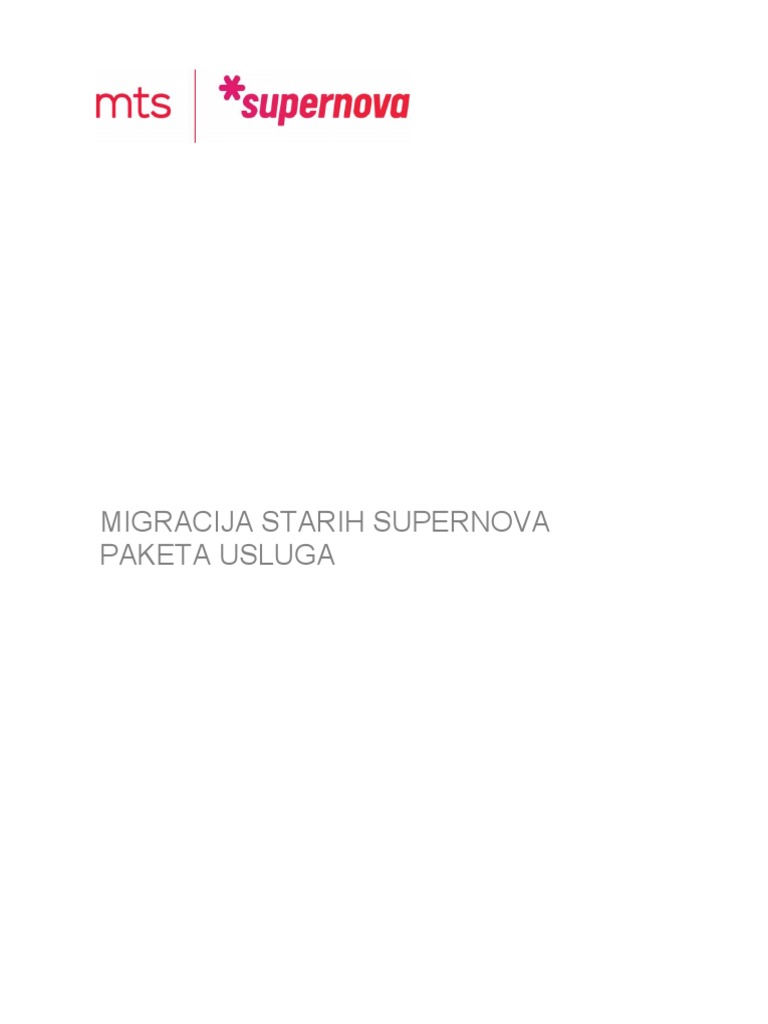 Supernova Paketi - Matrica Migrcije | PDF