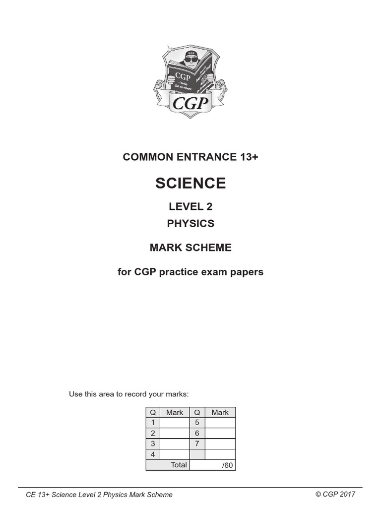 CGP Physics L2 Mark Scheme | PDF