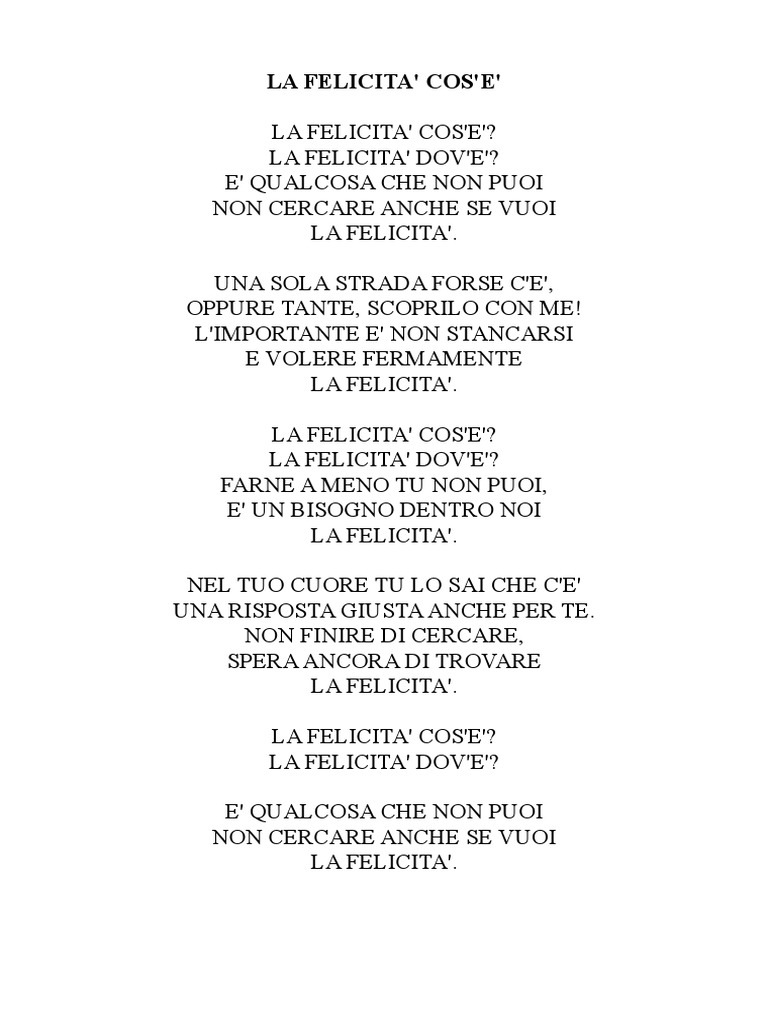 La Felicità | PDF