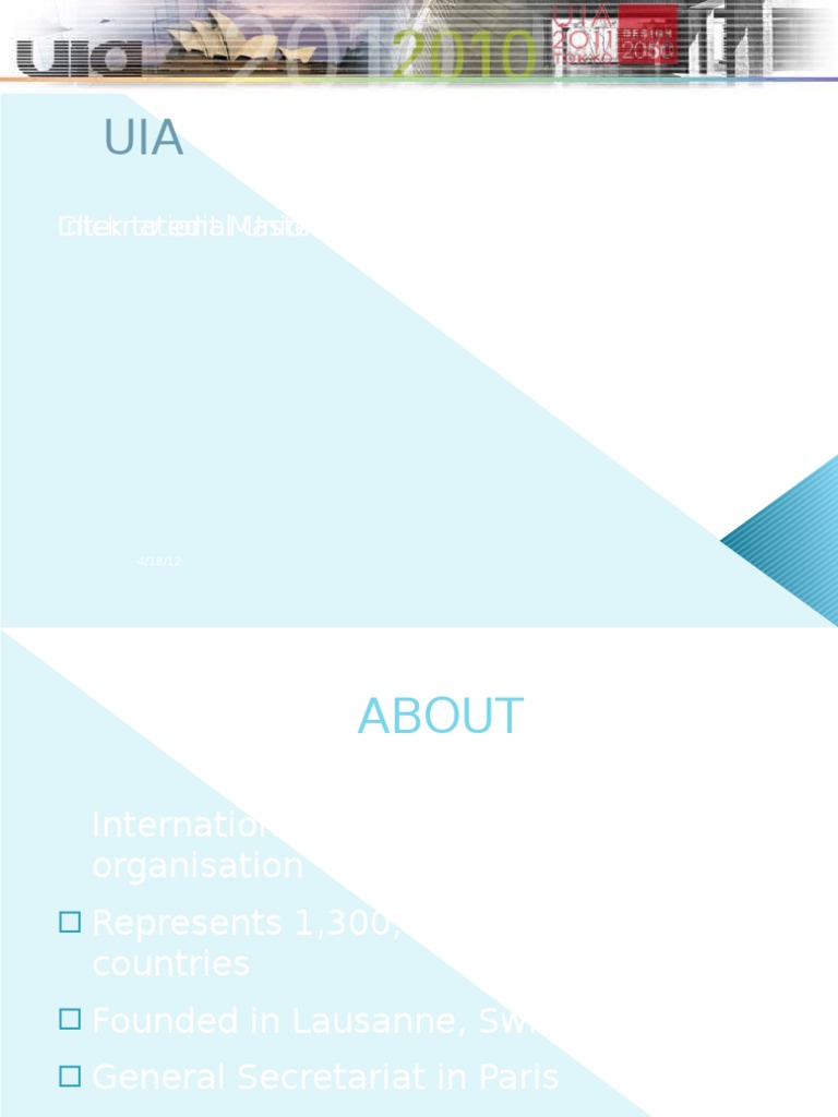 Overview of the International Union of Architects | PDF