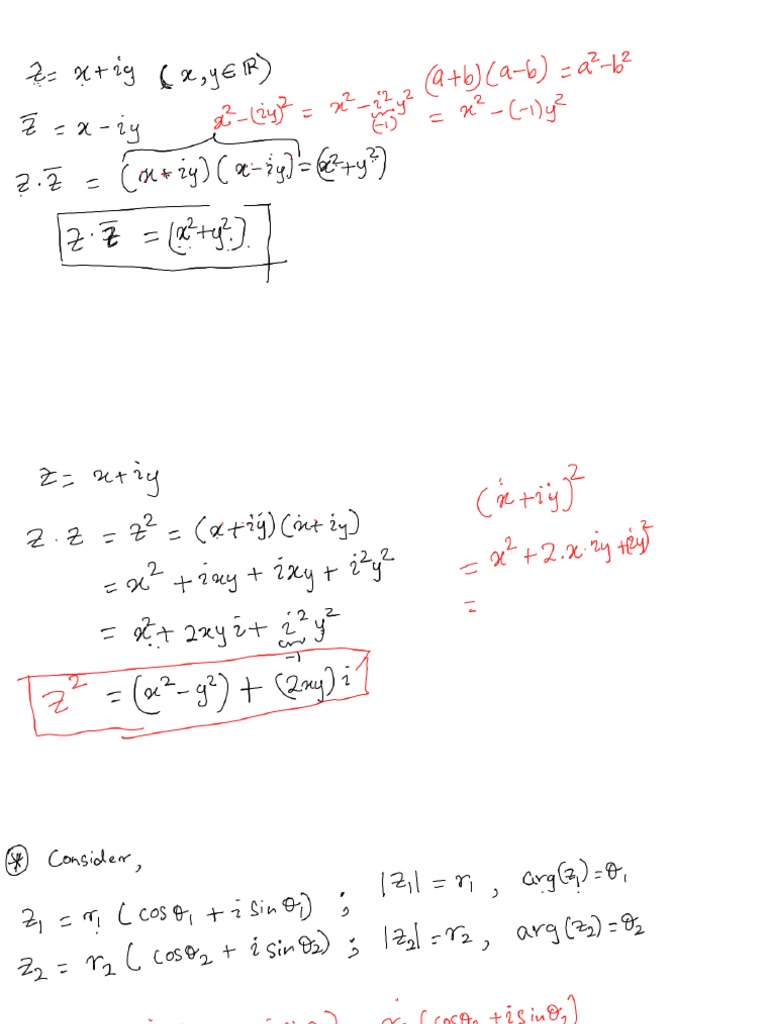 Lecture 8 Complex Numbers Notes (12th Jan, 2022 Fot 11301 Mathematics I ...